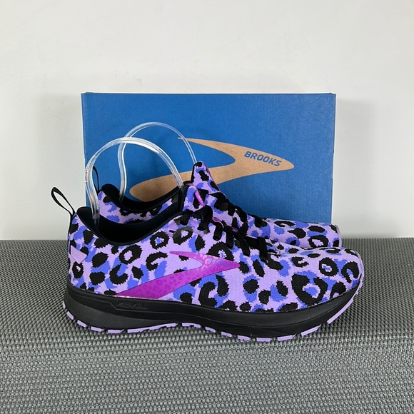Brooks | Shoes | New Brooks Purple Black Cheetah Print Revel 5 Running ...